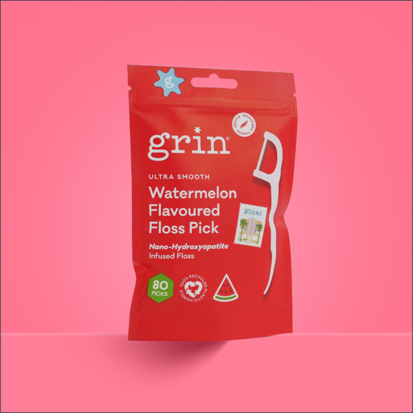 Ultra Smooth N-HA Infused Floss Picks 80pk Watermelon – Grin Natural ...